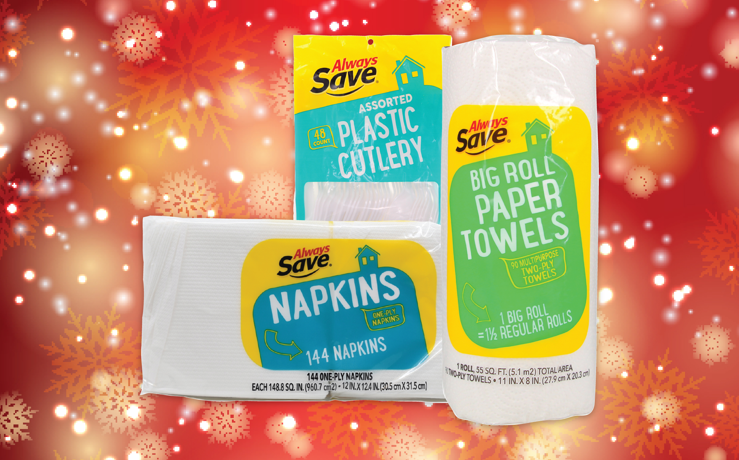 Napkins, Paper Towels, & Cutlery – Always Save®